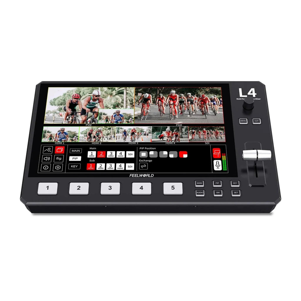 Feelworld L4 Switcher 10.1 Inch Touch Screen Multi-Camera Video Mixer